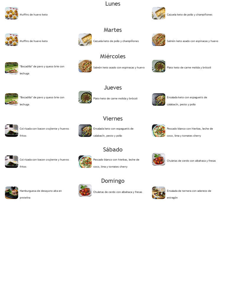 Menú Semanal - Diet Doctor ALTO EN PROTEINAS MENU 2 | Descargar gratis ...