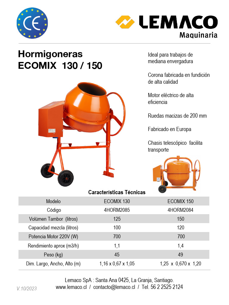 Ficha Ecomix 150 | PDF