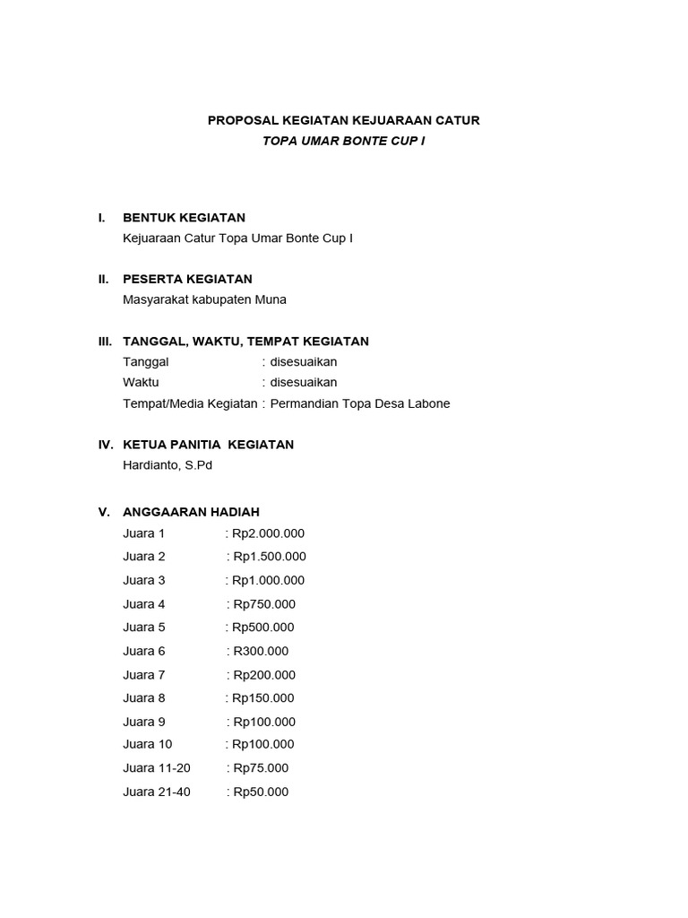 TEMPLATE-PROPOSAL-KEGIATAN-LOMBA-atau-PROKER-LEMBAGA-MAHASISWA | PDF