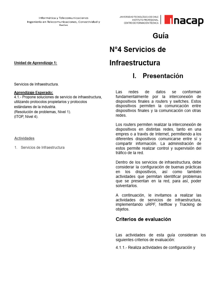 AAI_TEAN05_Guía_de_Actividades_U4 | PDF | Protocolo de Control de Transmisión | Protocolos de ...