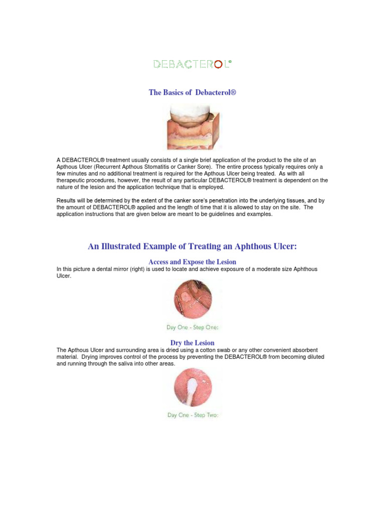 Debacterol Patient Instructions | PDF | Medical Specialties | Clinical ...