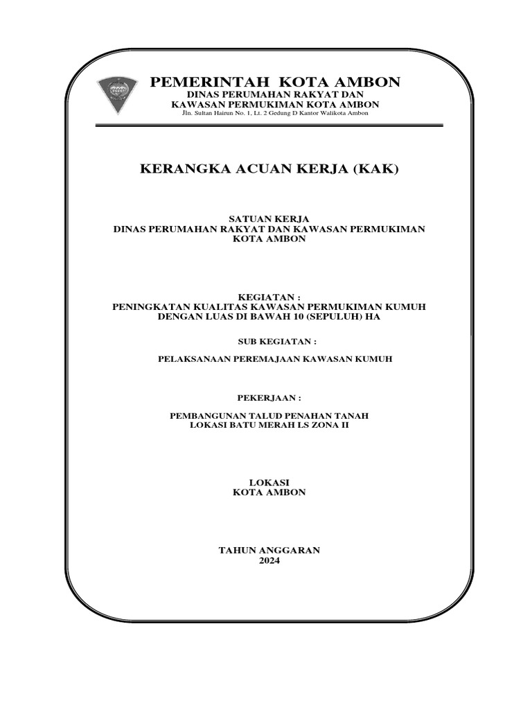 Desain Talud Penahan Tanah Ambon | PDF