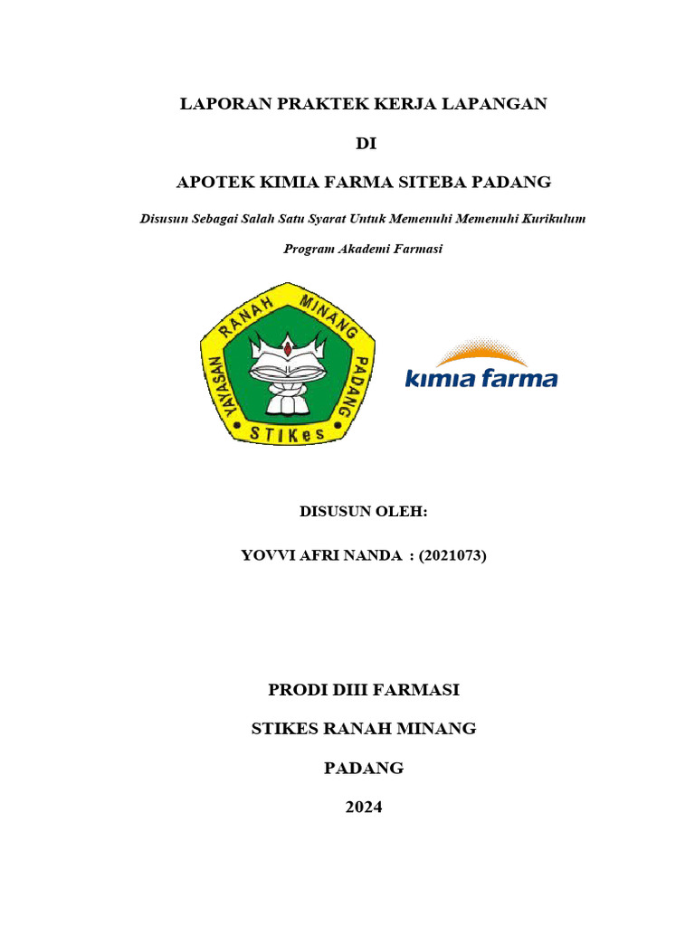 Laporan Apotek KF | PDF | Bisnis