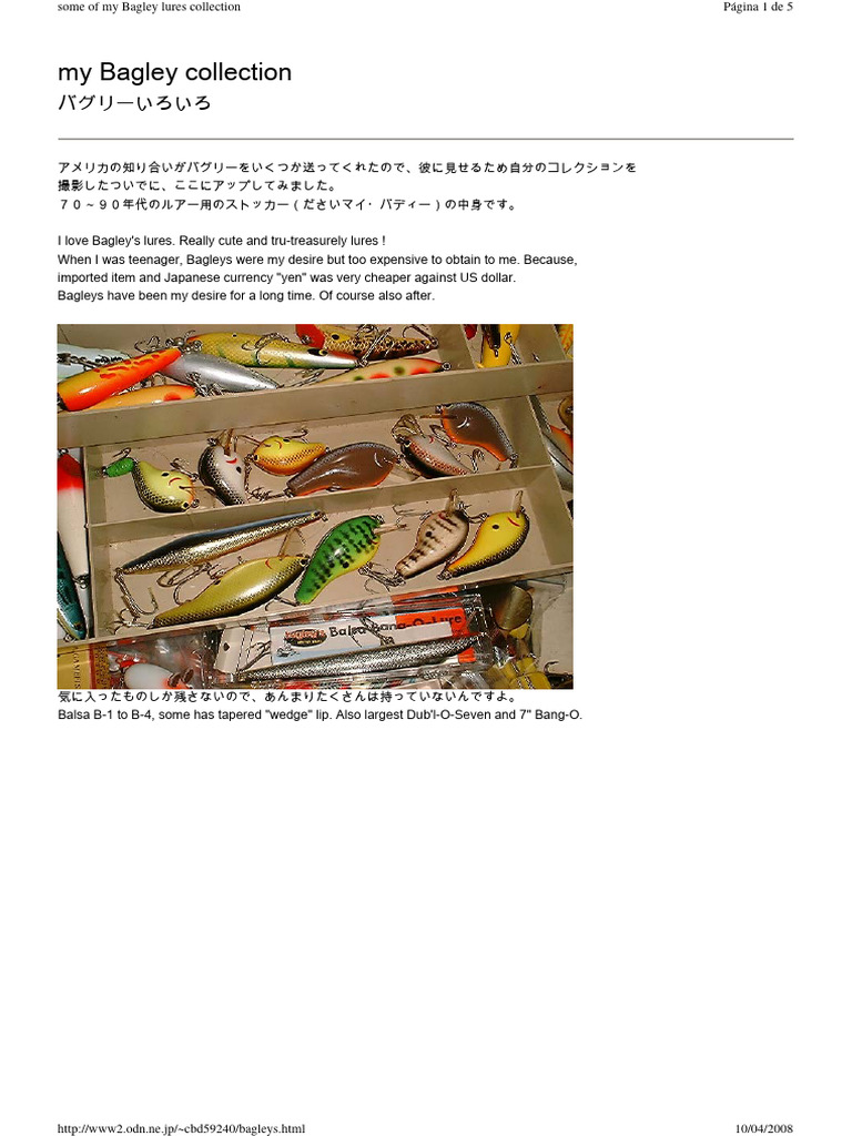 My Bagley Lures Collection Showcase | PDF | Outdoor Recreation ...