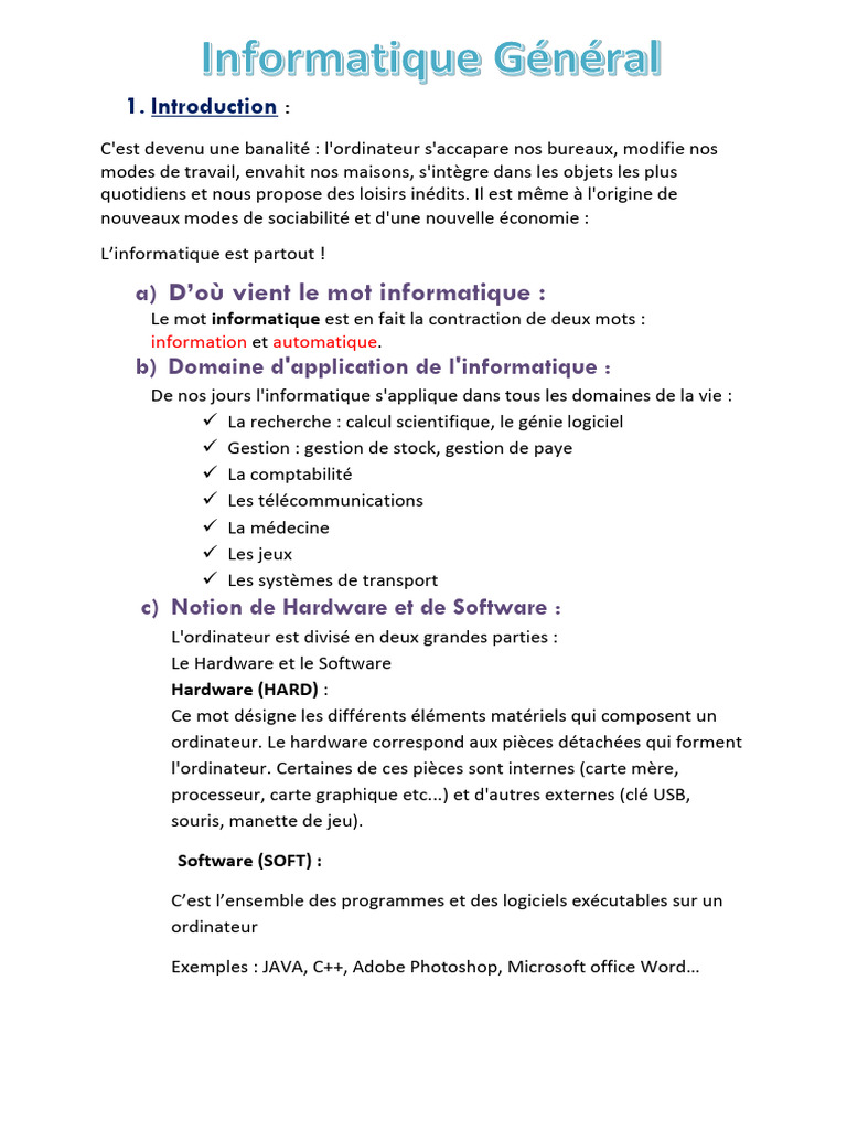 Culture Informatique | PDF | Informatique | Clavier d'ordinateur