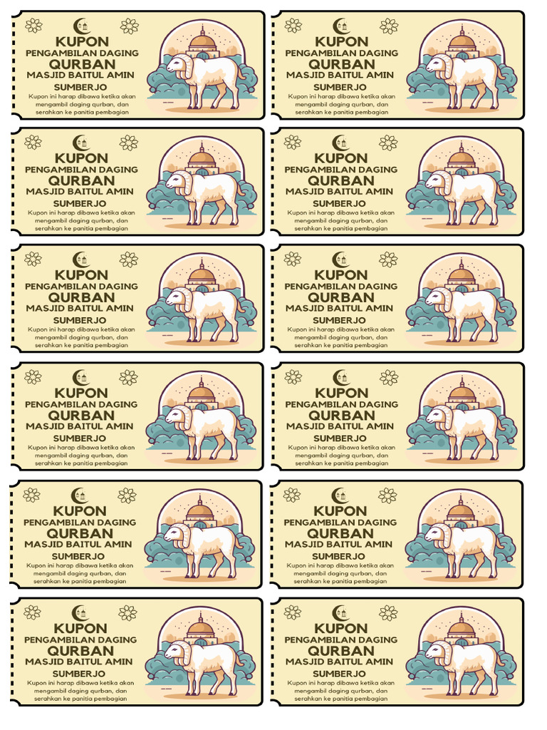 Kupon Daging Qurban | PDF
