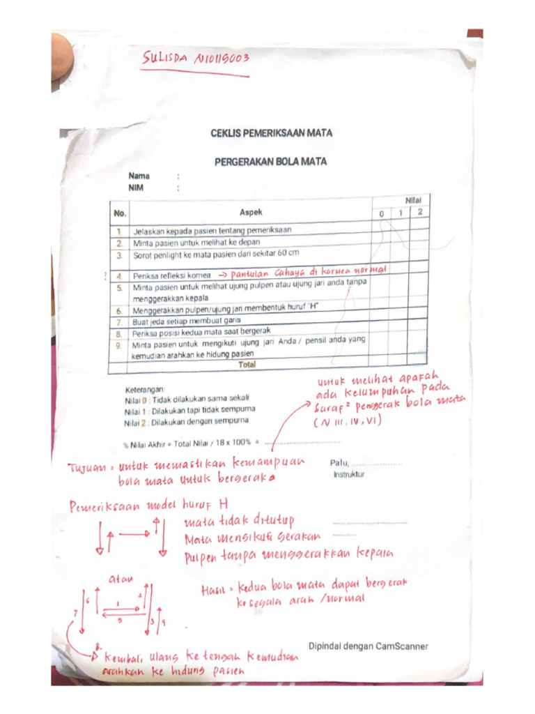 Ceklis Pemeriksaan Mata | PDF