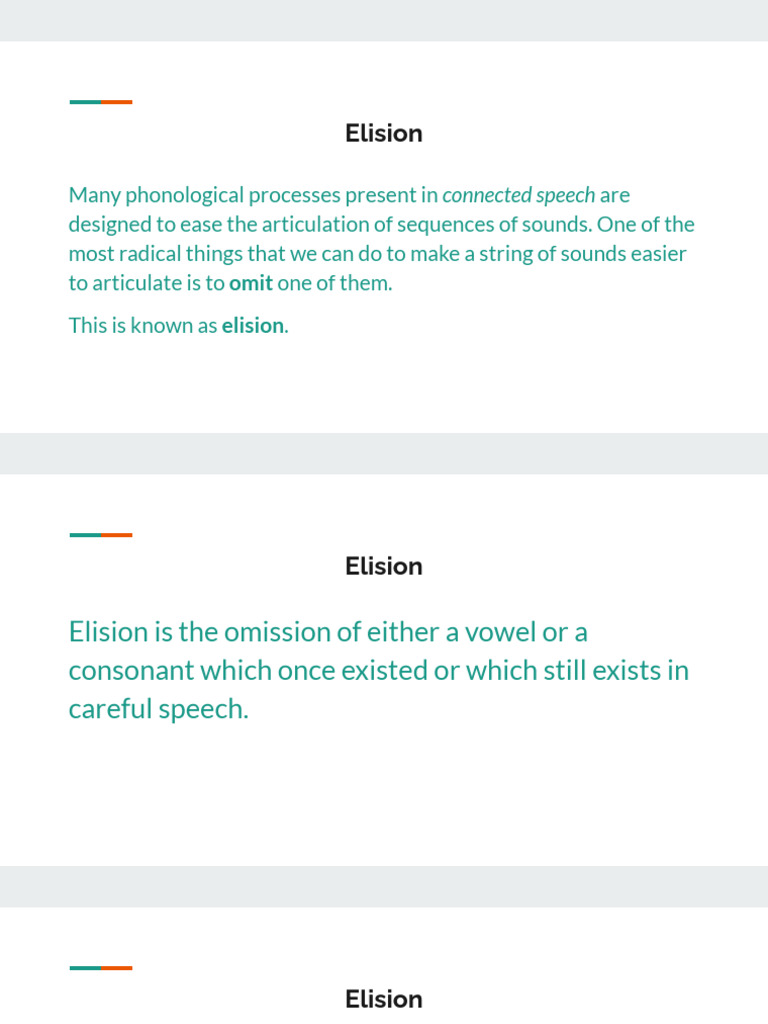 Elision of Consonants | PDF | Syllable | Phonetics