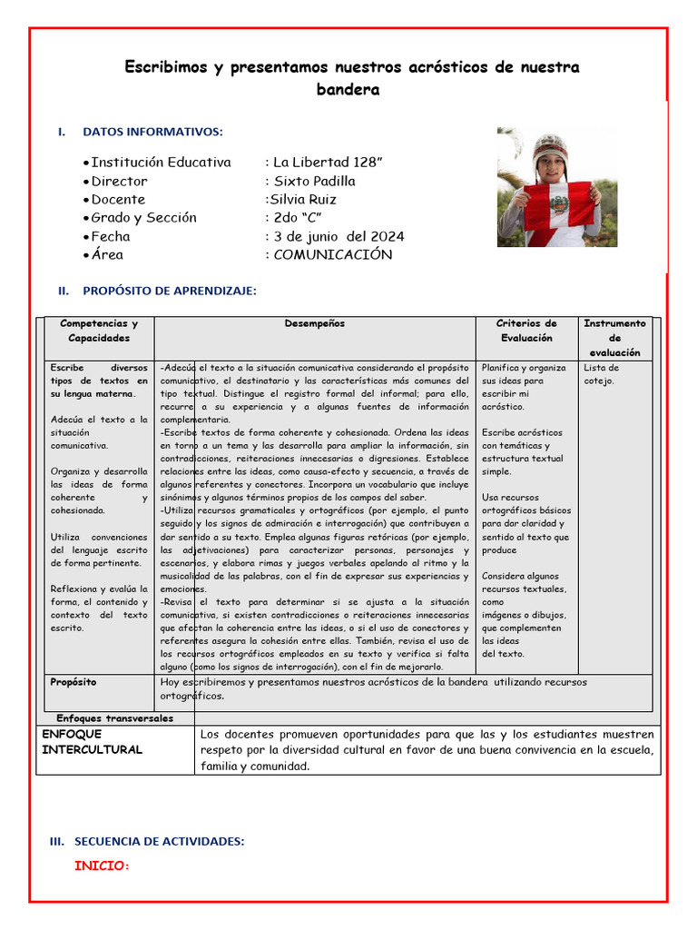 Acrostico Bandera | PDF | Evaluación | Lingüística