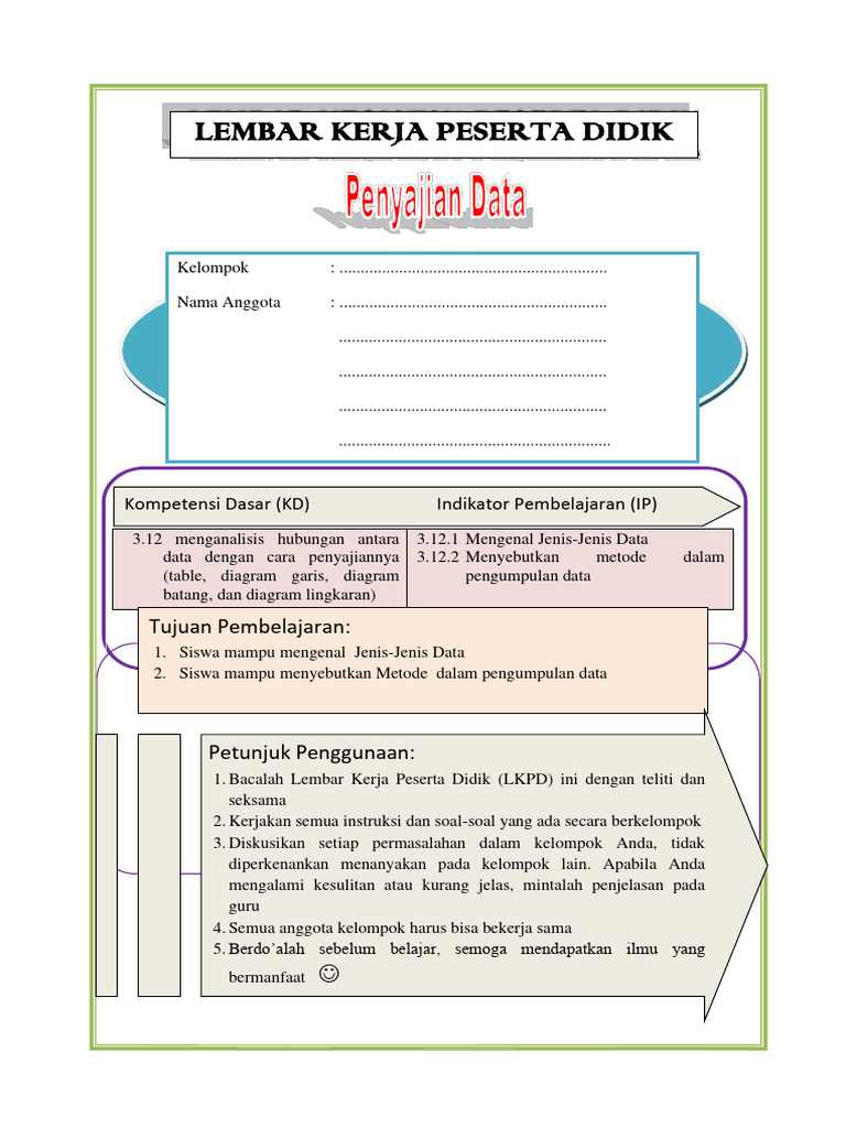 LKPD Penyajian Data - Lengkap | PDF