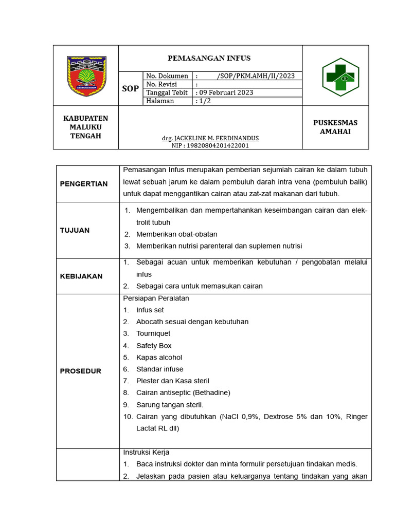 Panduan Pemasangan Infus Medis | PDF