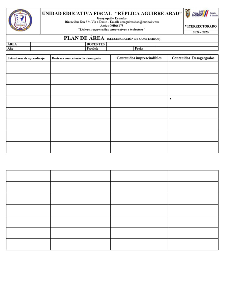 Plan De área Pdf