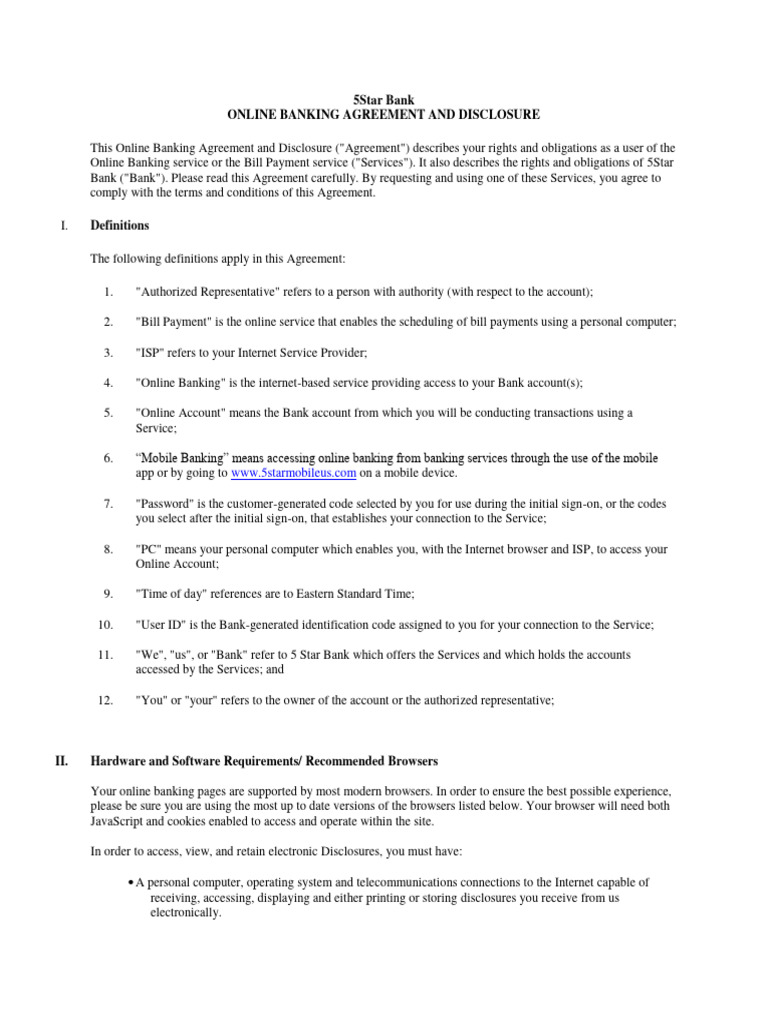 Online-Banking-Disclosure | PDF | Payments | Cheque