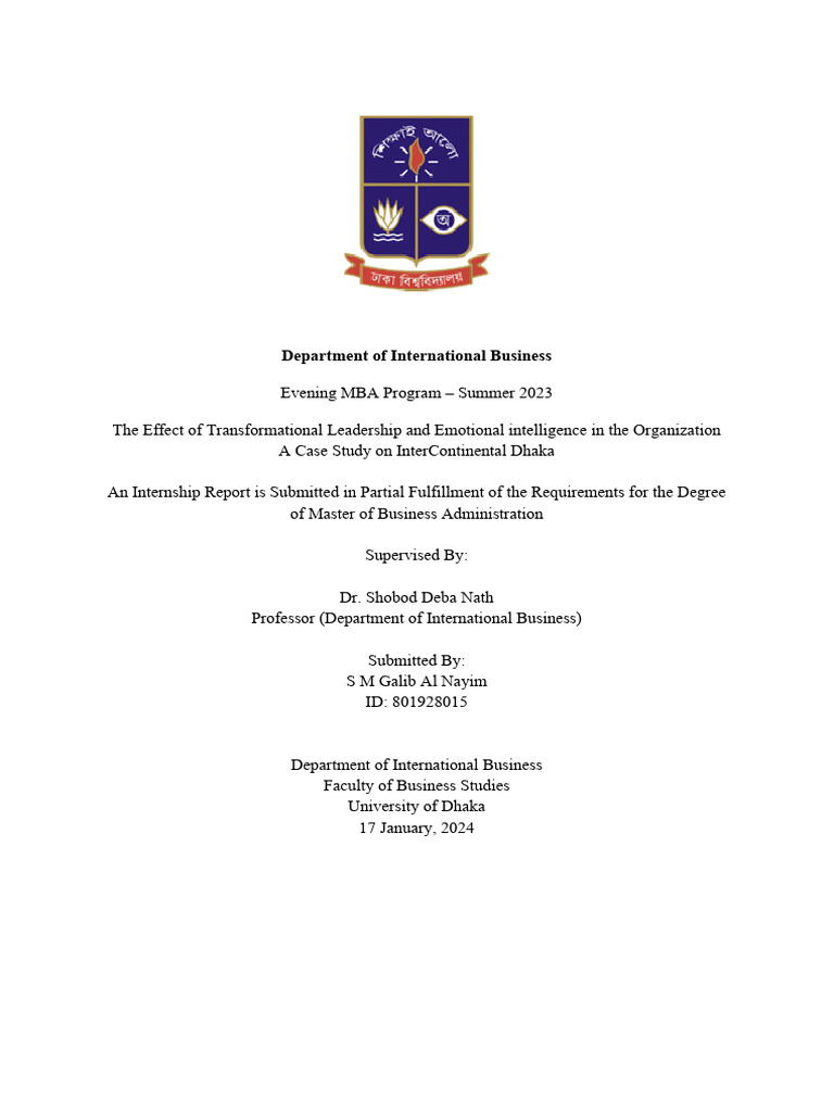 The Effect of Transformational Leadership and Emotional Intelligence in ...