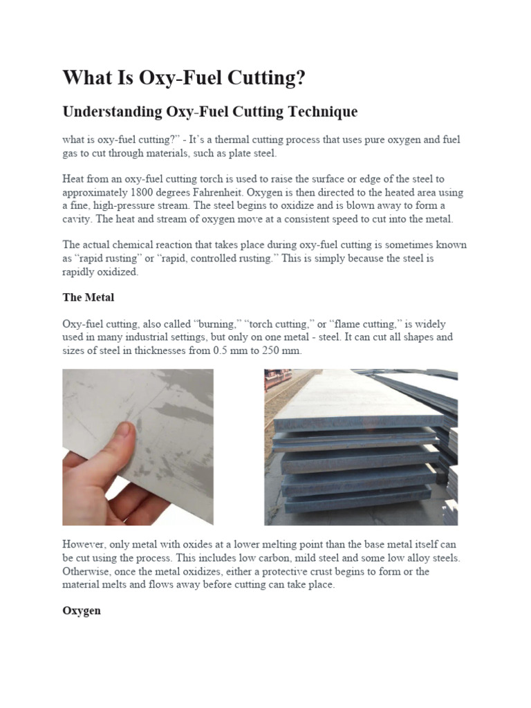 OXY-cutting | PDF | Soldering | Welding