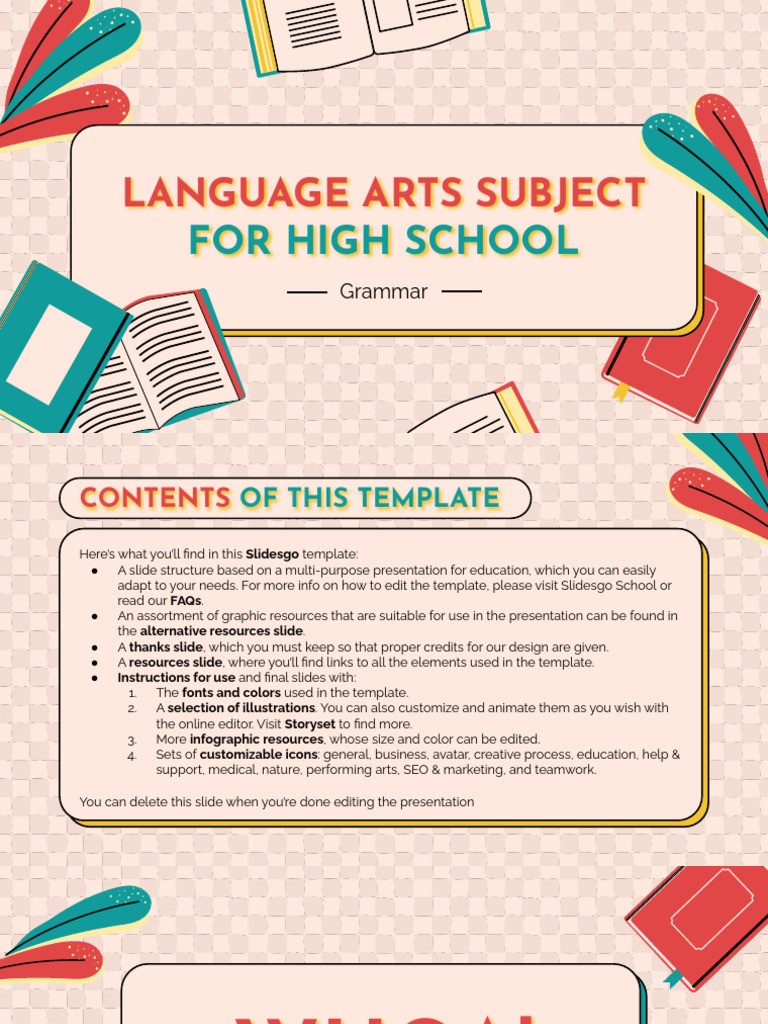 Cópia de Language Arts for High School - 9th Grade: Grammar | by ...