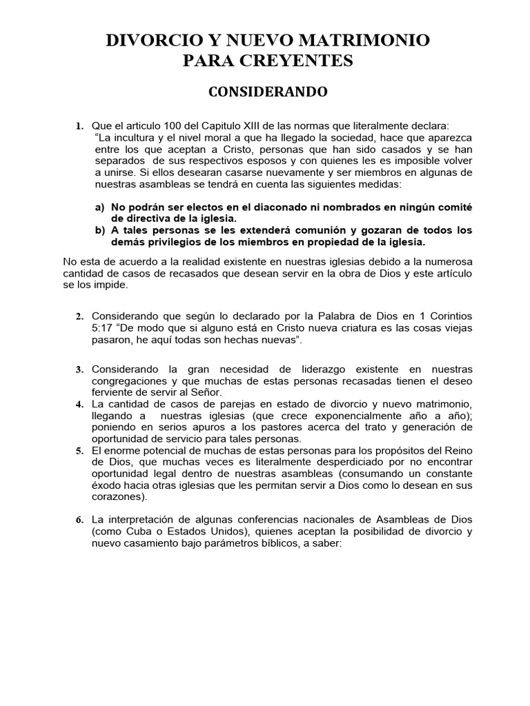 Divorcio y Nuevas Nupcias en Creyentes | PDF | Divorcio | Matrimonio