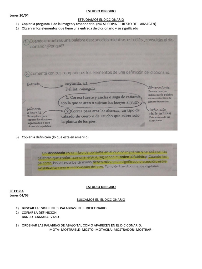 Estudio Dirigido Actividades | PDF