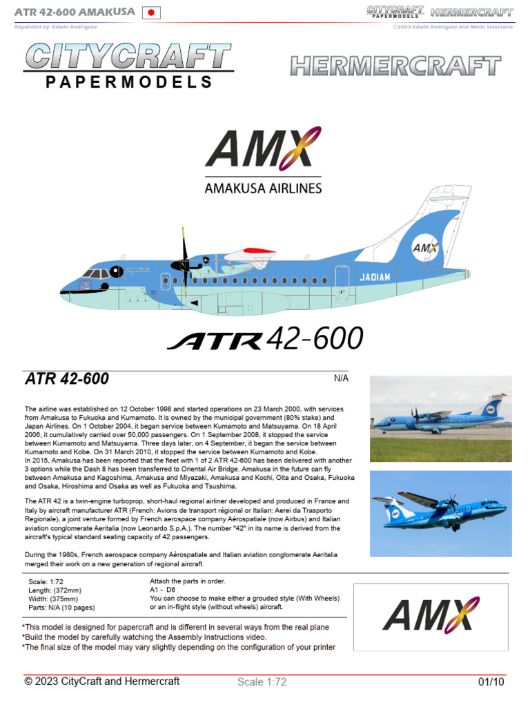 Atr 42-600 Amakusa 72 | PDF | Aviation | Aircraft