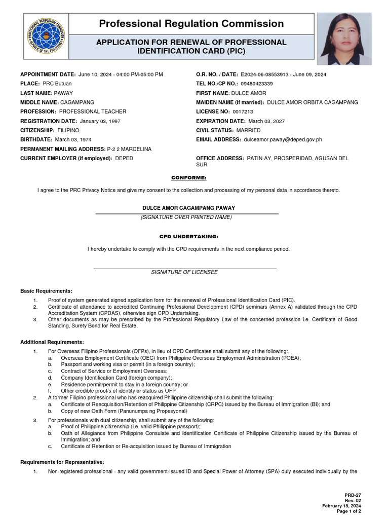 Renewal Form Remsupgunoim | PDF | Identity Document | Government