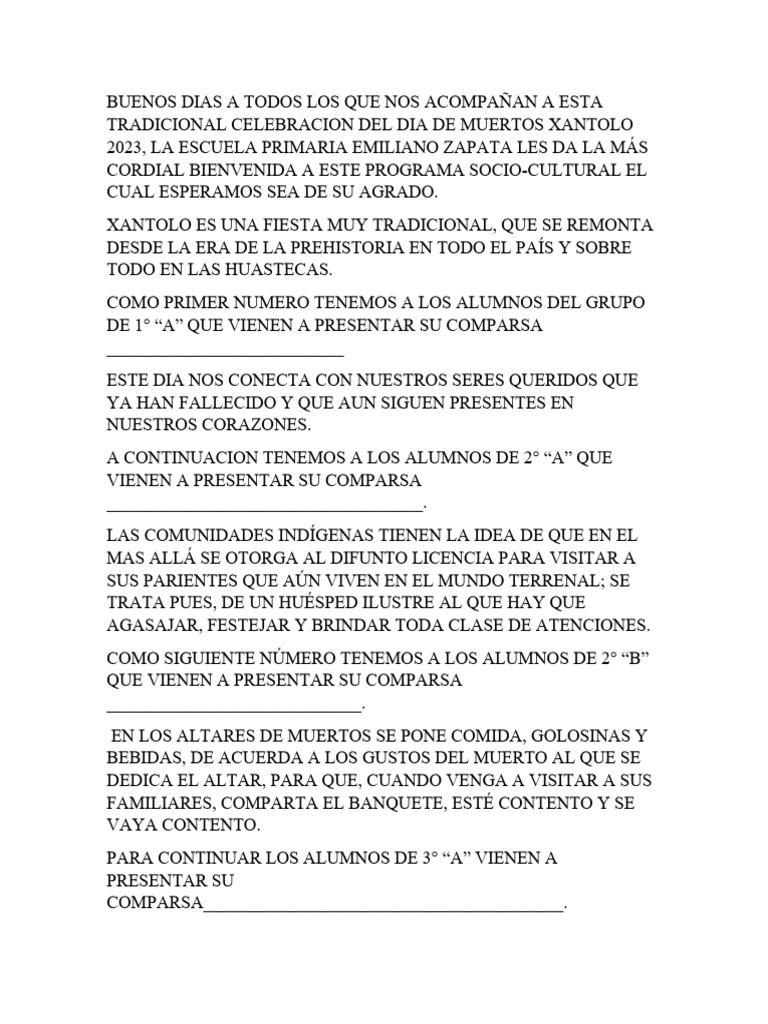 Programa Xantolo | PDF