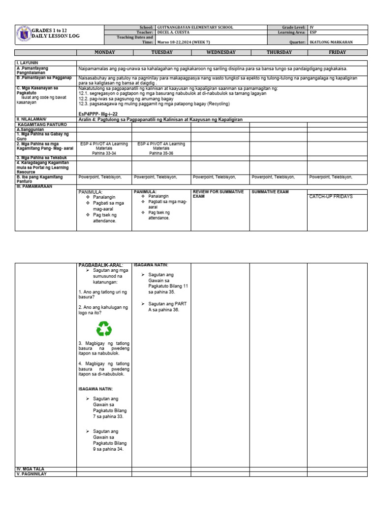 DLL Esp-4 Q3 W7 | PDF
