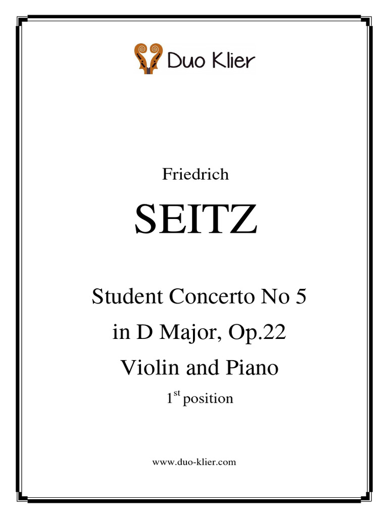 Seitz Student Concerto No. 5 for Violin | PDF | Home & Garden