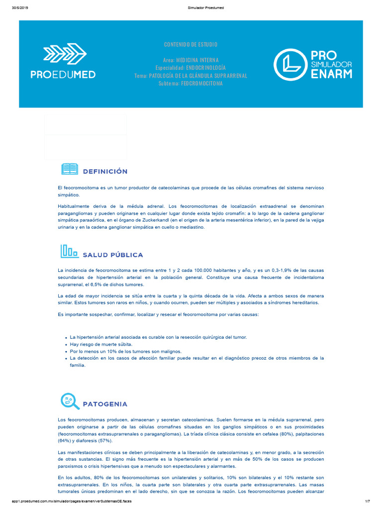 FEOCROMOCITOMA | PDF | Especialidades Medicas | Enfermedades y trastornos