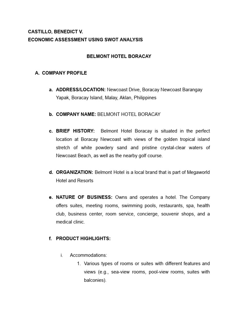 SWOT-ANALYSIS | Download Free PDF | Tourism | Hotel