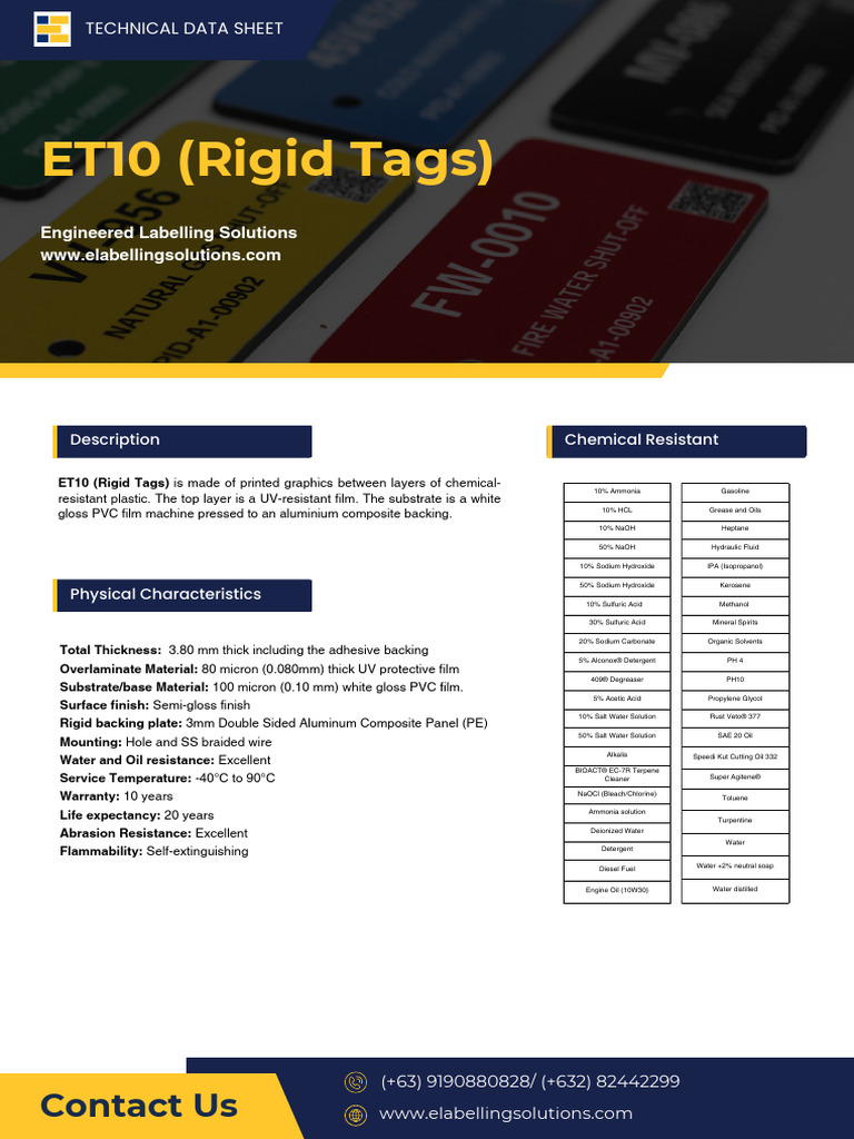 ET10 (Rigid Tags) | PDF | Sodium Hydroxide | Chemical Substances