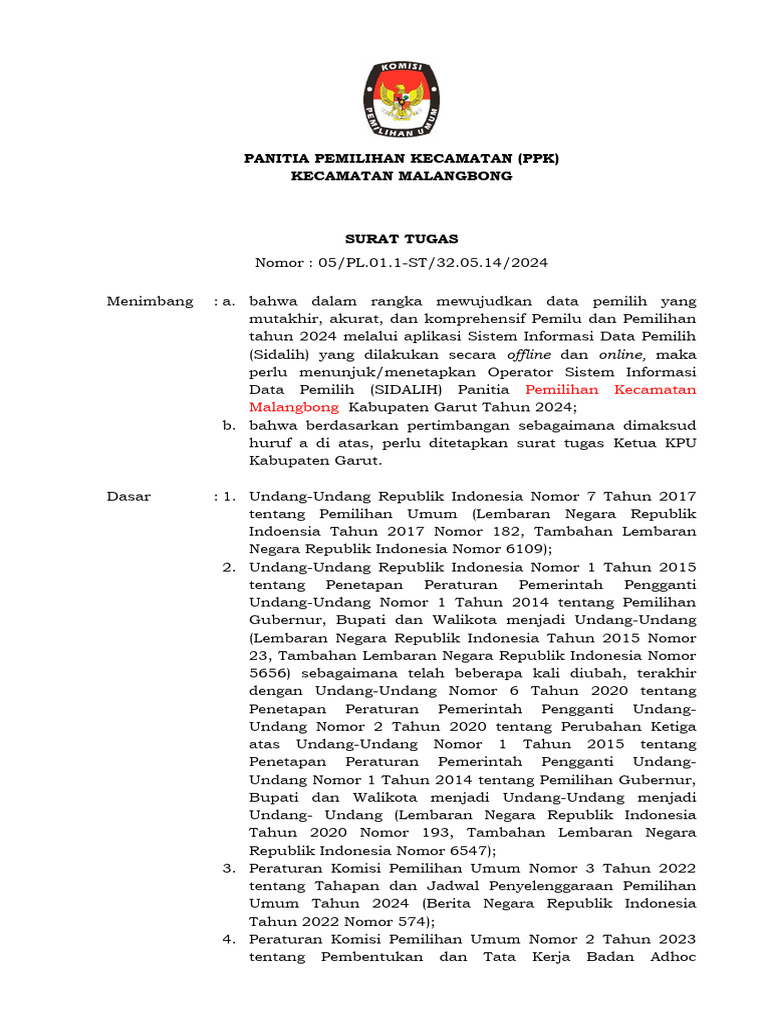 Surat Tugas Odp | PDF