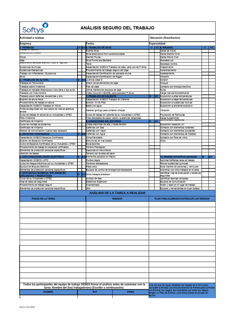 Formato AST 2022 | PDF | Agua | Materiales