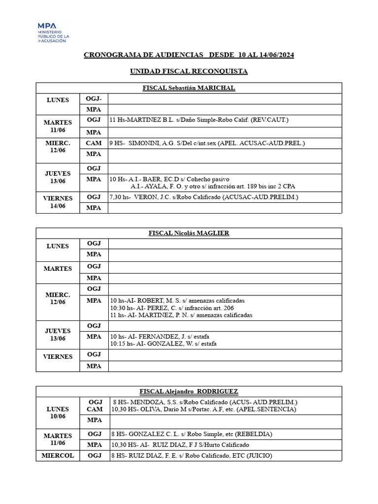 Audiencias MPA | PDF