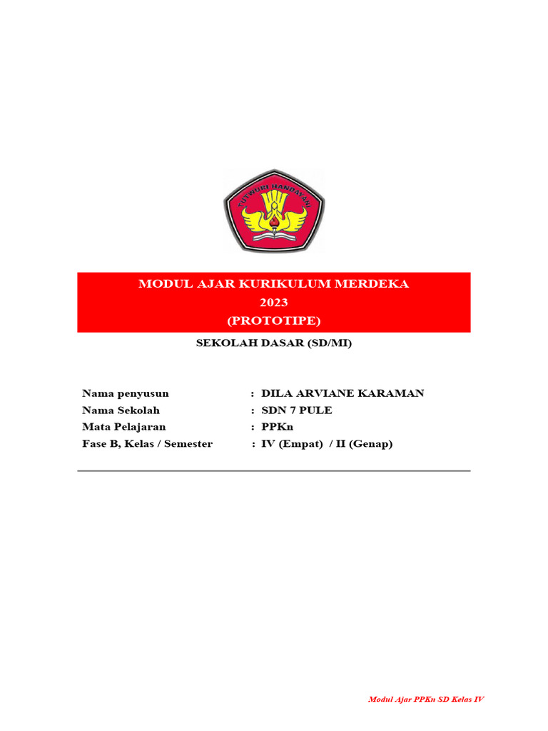 Modul Ajar PPKn BAB 4 KELAS 4 | PDF