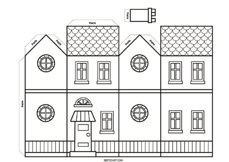 3dPrintablePaperHouseTemplateSTEAMCraftProjectsColoringPages 1 | PDF
