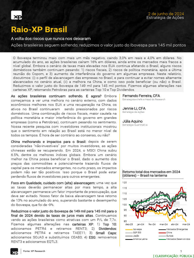 XP Investimentos Raio-XP Brasil | PDF | China | Política mundial