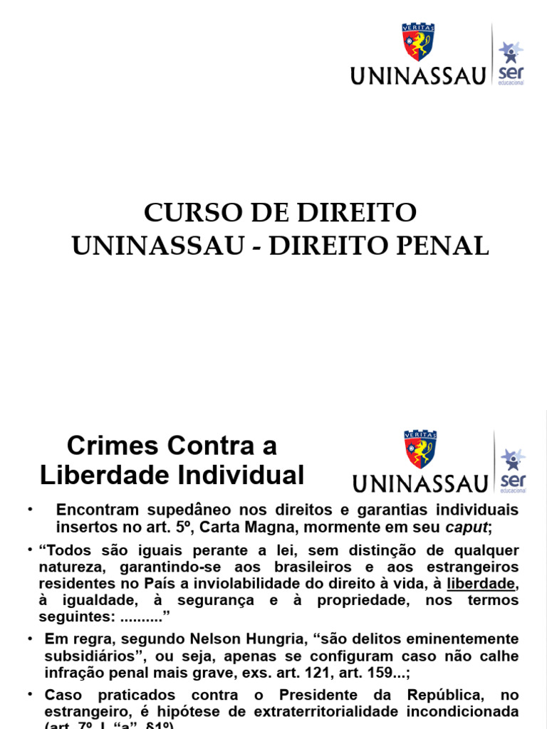 Crimes Contra A Liberdade Individual | PDF | Crimes | Crime e Violência