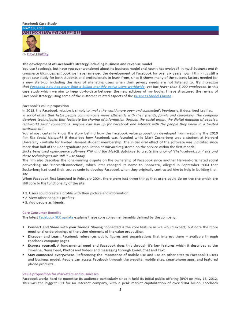 Facebook Case Study | PDF | Facebook | Privacy