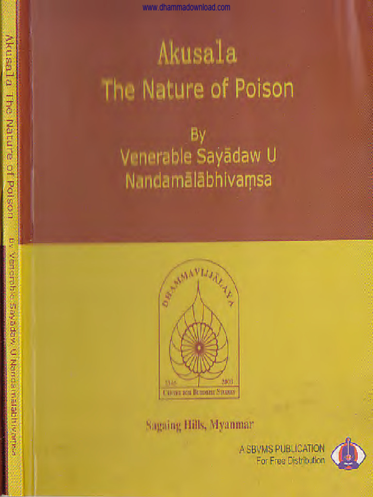 DR Nandamalabhivamsa Akusala The Nature of Poison | PDF | Home & Garden ...