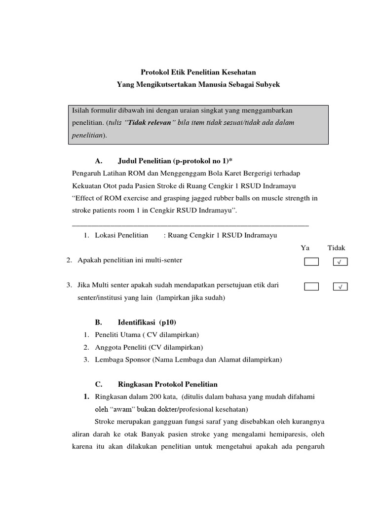Protokol Etik Penelitian | PDF