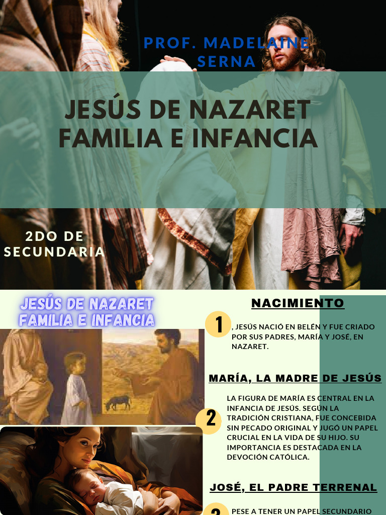 Esquema - Semana 8 Jesus Infancia - 2do Sec 2024 | PDF | Natividad De Jesus | María, madre de Jesús