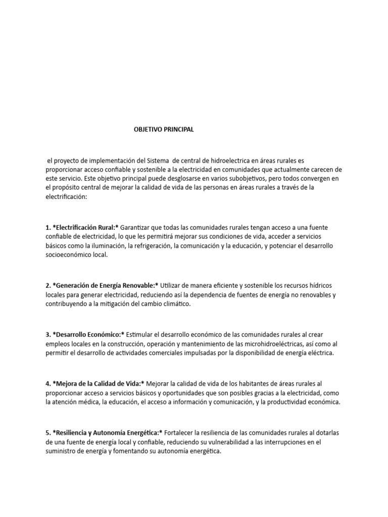 Avance de Central Hidroelectrica Rural. Vale | PDF | Hidroelectricidad | Ingenieria Eléctrica