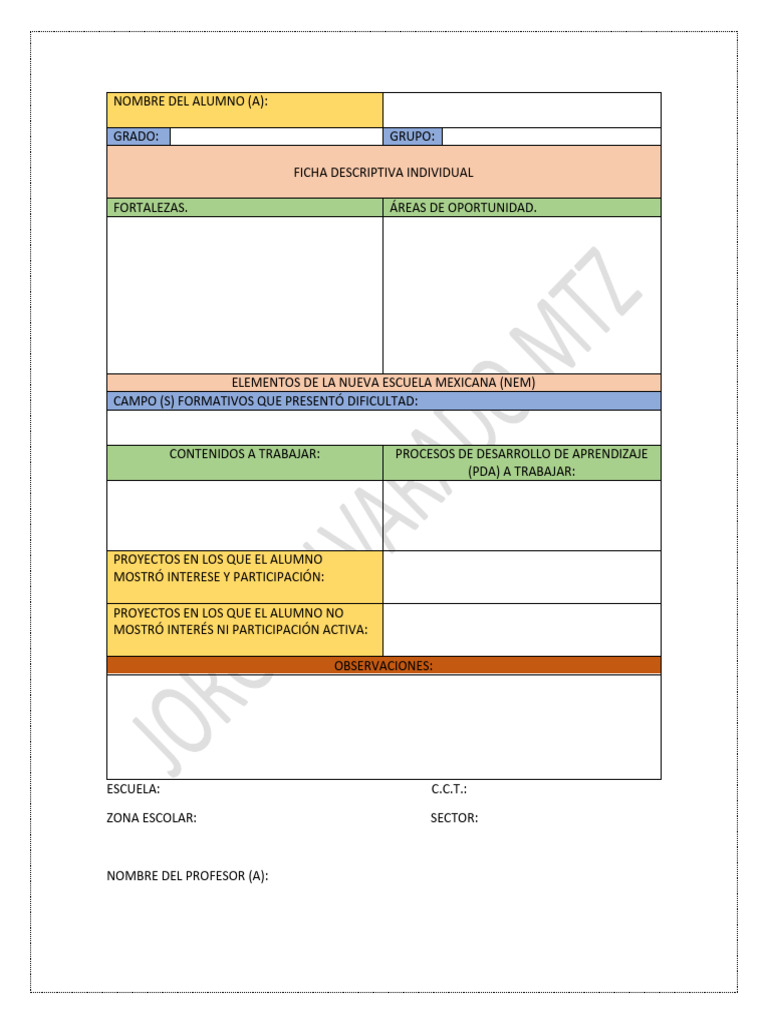 Ficha Descriptiva Individual Nem | PDF