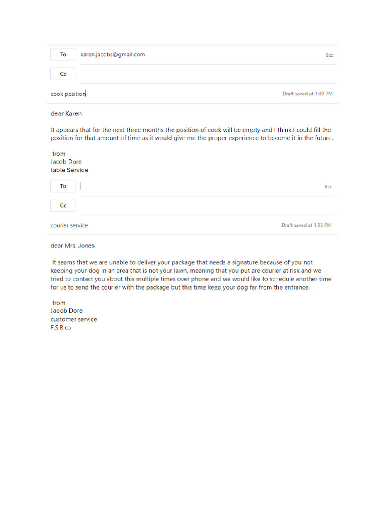 Email Task Claster 1 Task | PDF