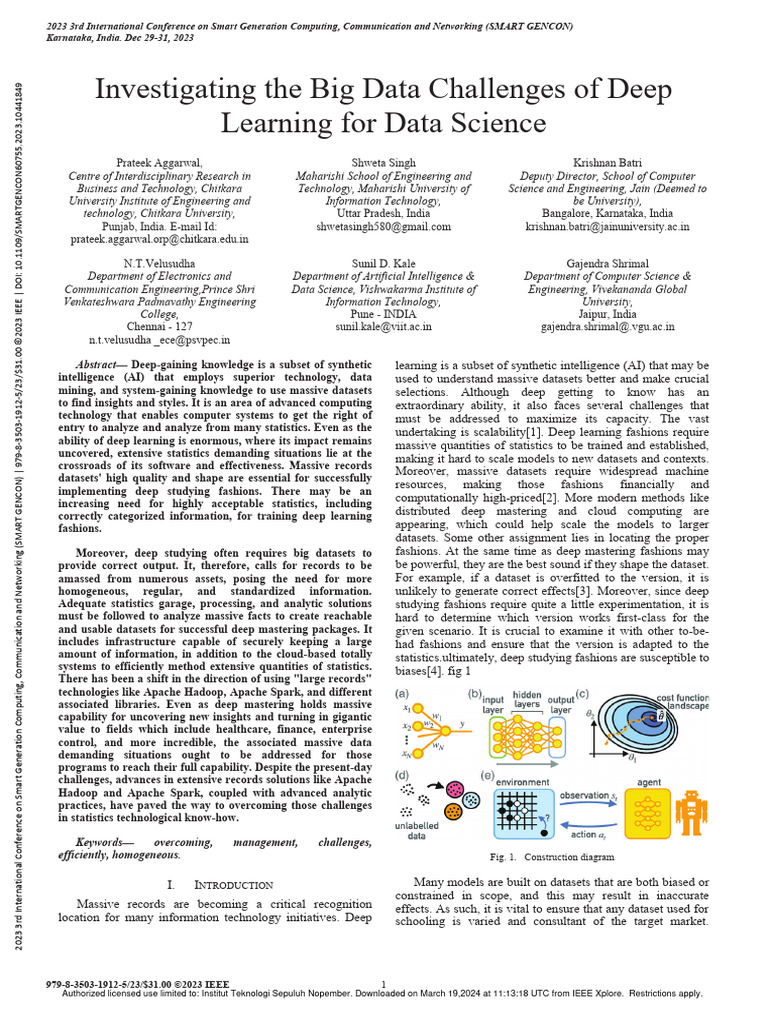 Investigating The Big Data Challenges of Deep Learning For Data Science ...
