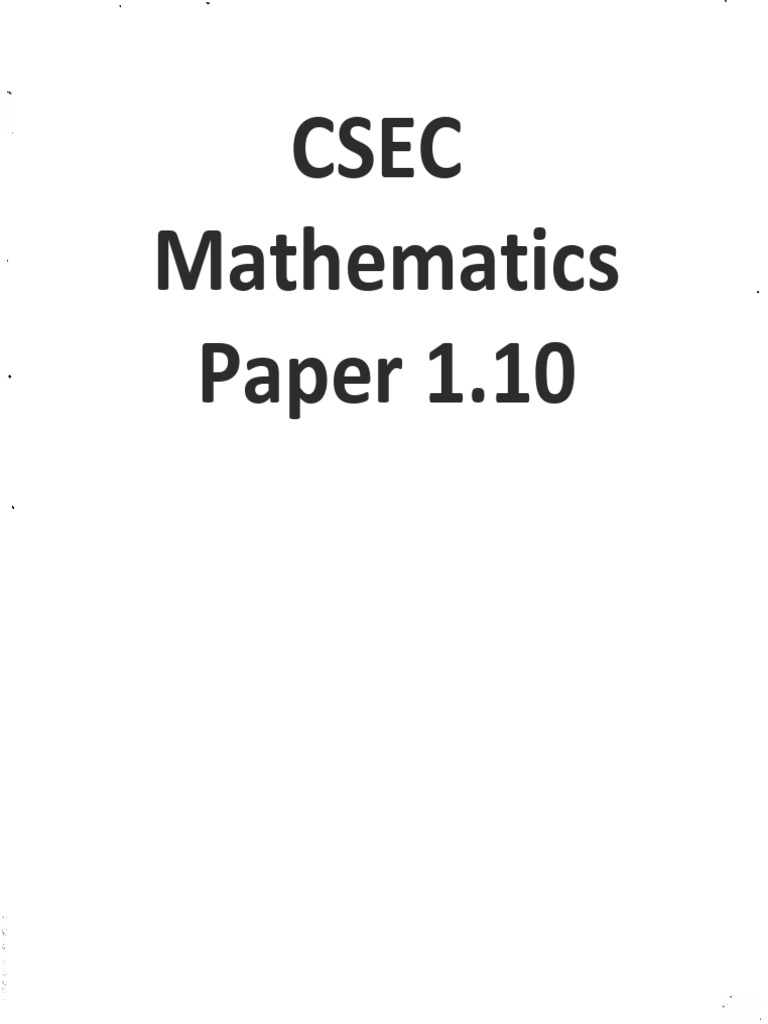 CSEC Maths Paper 1.10 | PDF | Area | Circle