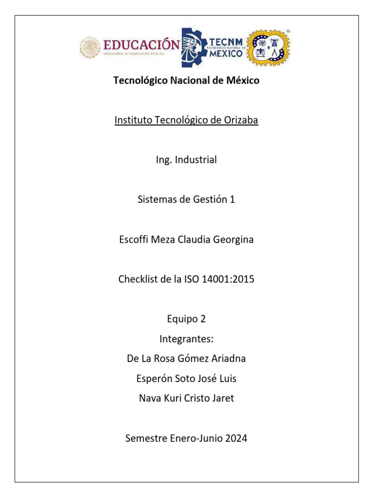 Checklist - E2 Sga | PDF | Planificación