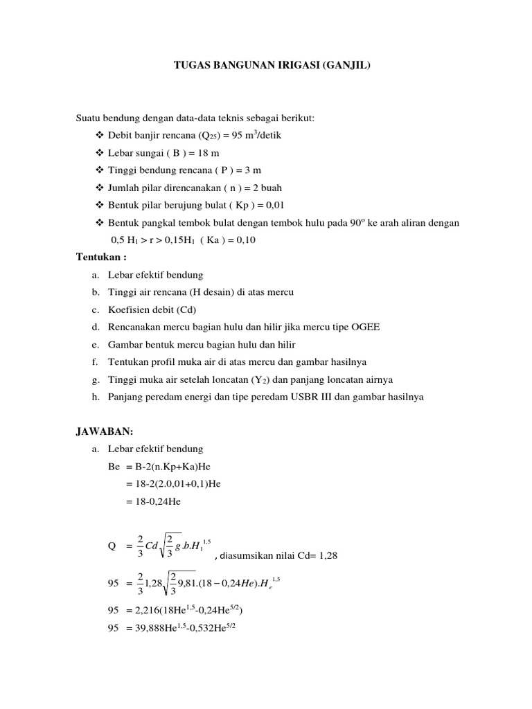 Contoh Tugas Mercu Ogee | PDF