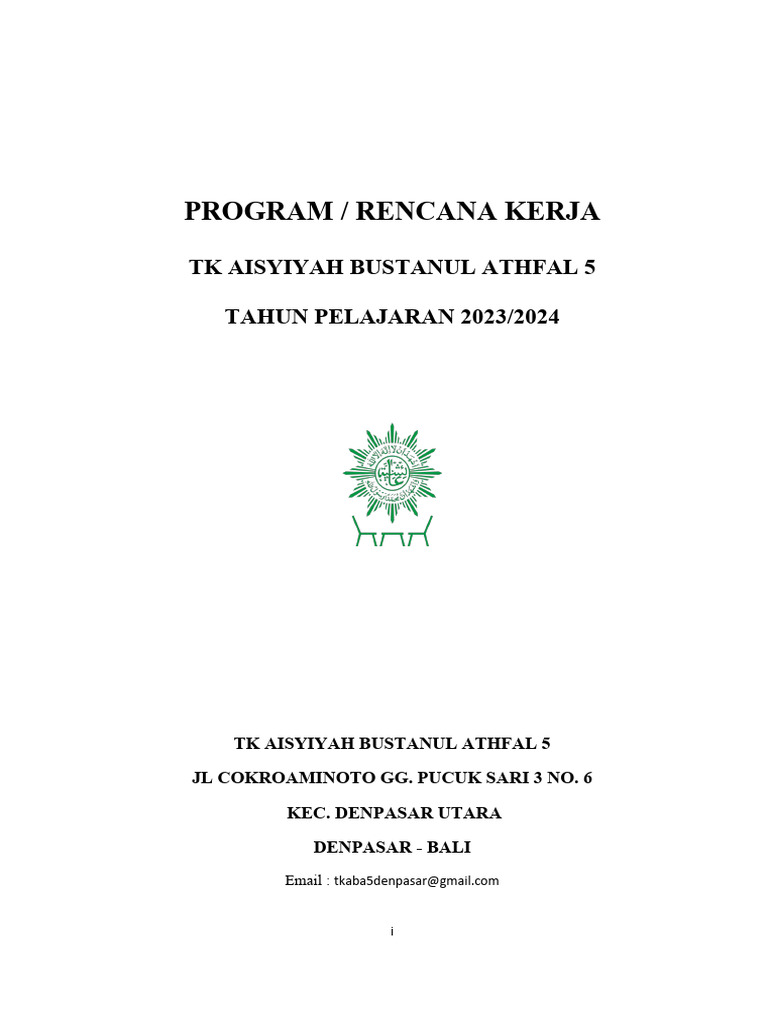 Program Kerja Tahunan TK 5 | PDF