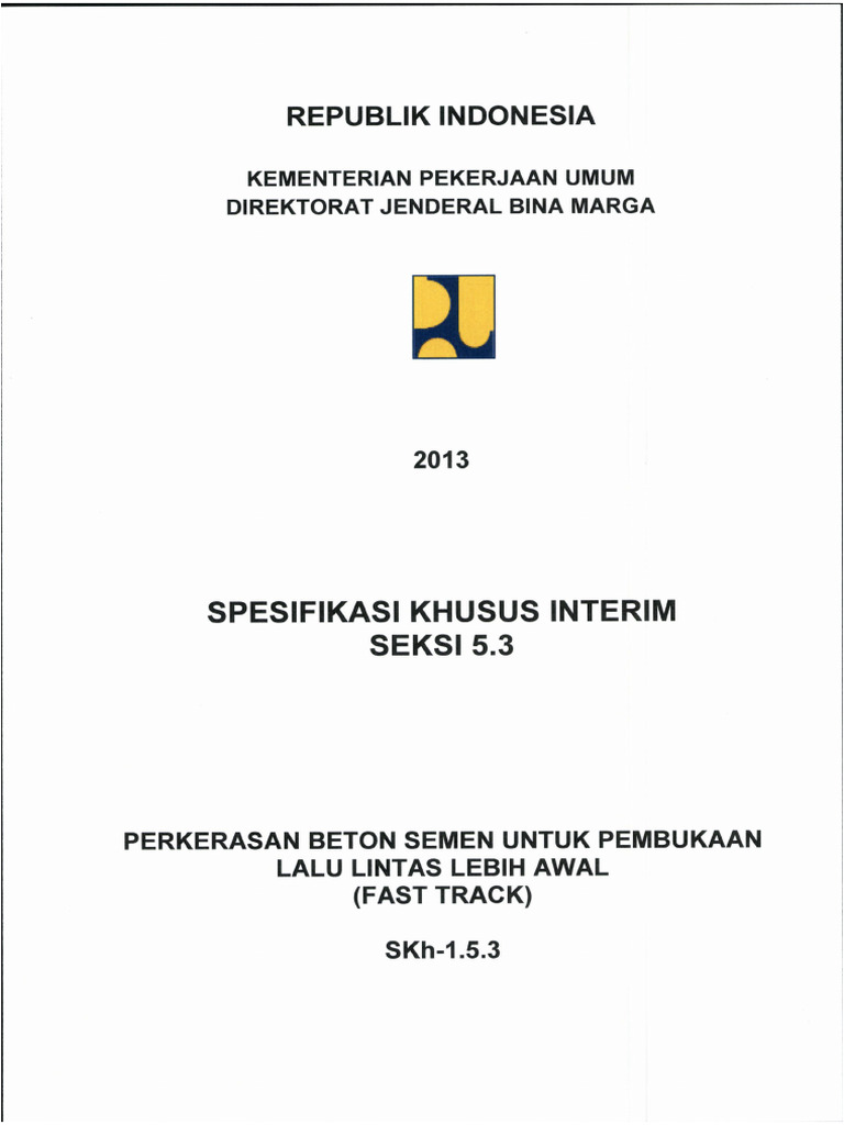 SKh.1.5.3 Spek Khusus Fast Track | PDF